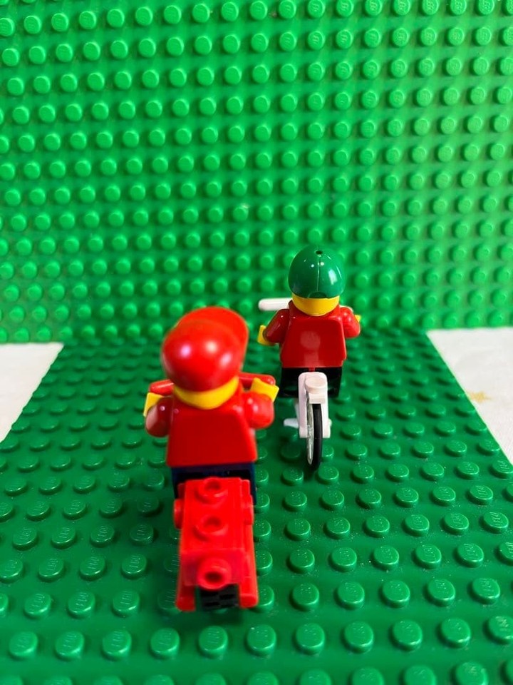 Vintage LEGO Minifigure Set with Bicycle and Motorcycle | eBay