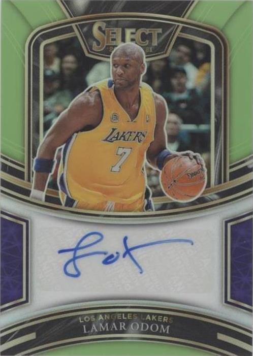 2020-21 Panini Select - Signatures Lamar Odom #SG-LOD Neon Green Prizm ...