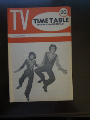 TV Guide Time Table Regional March 18-24 1978 Donny and Marie Osmond | eBay
