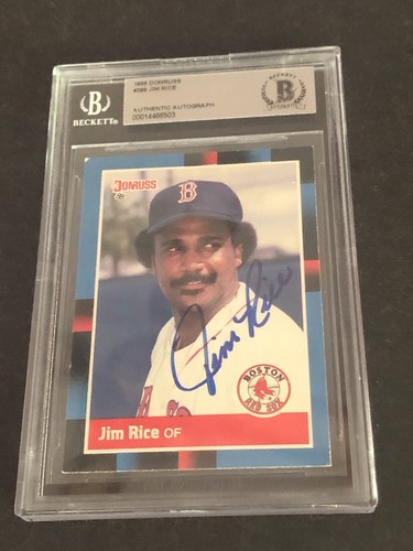Beckett Jim Rice 1988 Donruss Signed Card Red Sox HOF #399 Slabbed ...