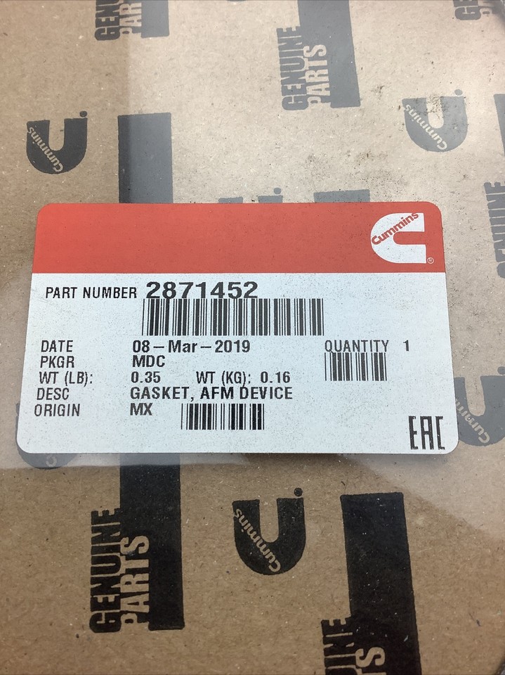Cummins AFM Device Gasket 2871452 (OEM) | eBay