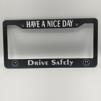 Have A Nice Day Drive Safely Smiley Winking Emoji Face Plastic License ...