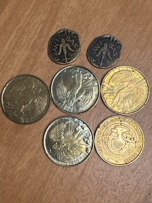 Lot Angel Lucky Coins & Ancient Style Tokens Good Fortune Protection ...