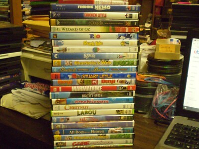 (25) Children's Animal DVD Lot: Disney Finding Nemo Narnia Wizard of Oz ...