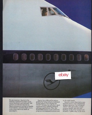 LUFTHANSA GERMAN AIRLINES BOEING 747-200 2 PG SPERRY MAINFRAMES ...