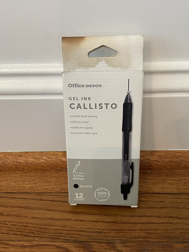Office Depot Callisto Gel Ink 0.7mm Black Ink Retractable Pens 12-Pk ...