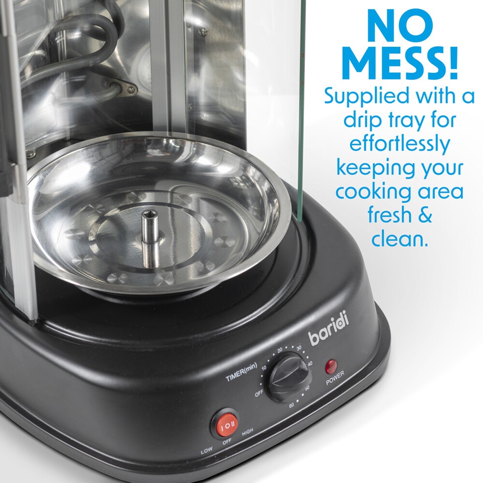 21L Vertical Rotisserie Grill Oven 1500W - Kebab Maker Gyros Skewers ...