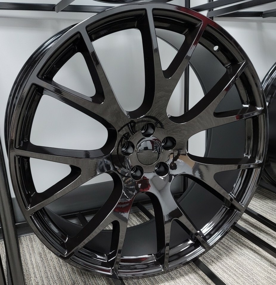 24" Inch Gloss Black Replica 218 Hellcat Wheels Rims 5x139.7 5x5.5 DG05 ...