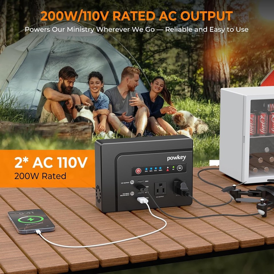powkey 200W Portable Power Station 146Wh 2 AC Outlets | eBay