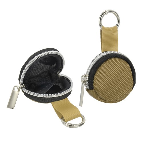 Portable Ring Organizer Case with Keychain Ring Storage Bag, Light Gold ...
