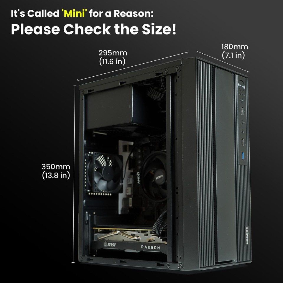 T6 MINI Compact MATX PC Case, Micro ATX Mini ITX SFF SFX HTPC Small ...
