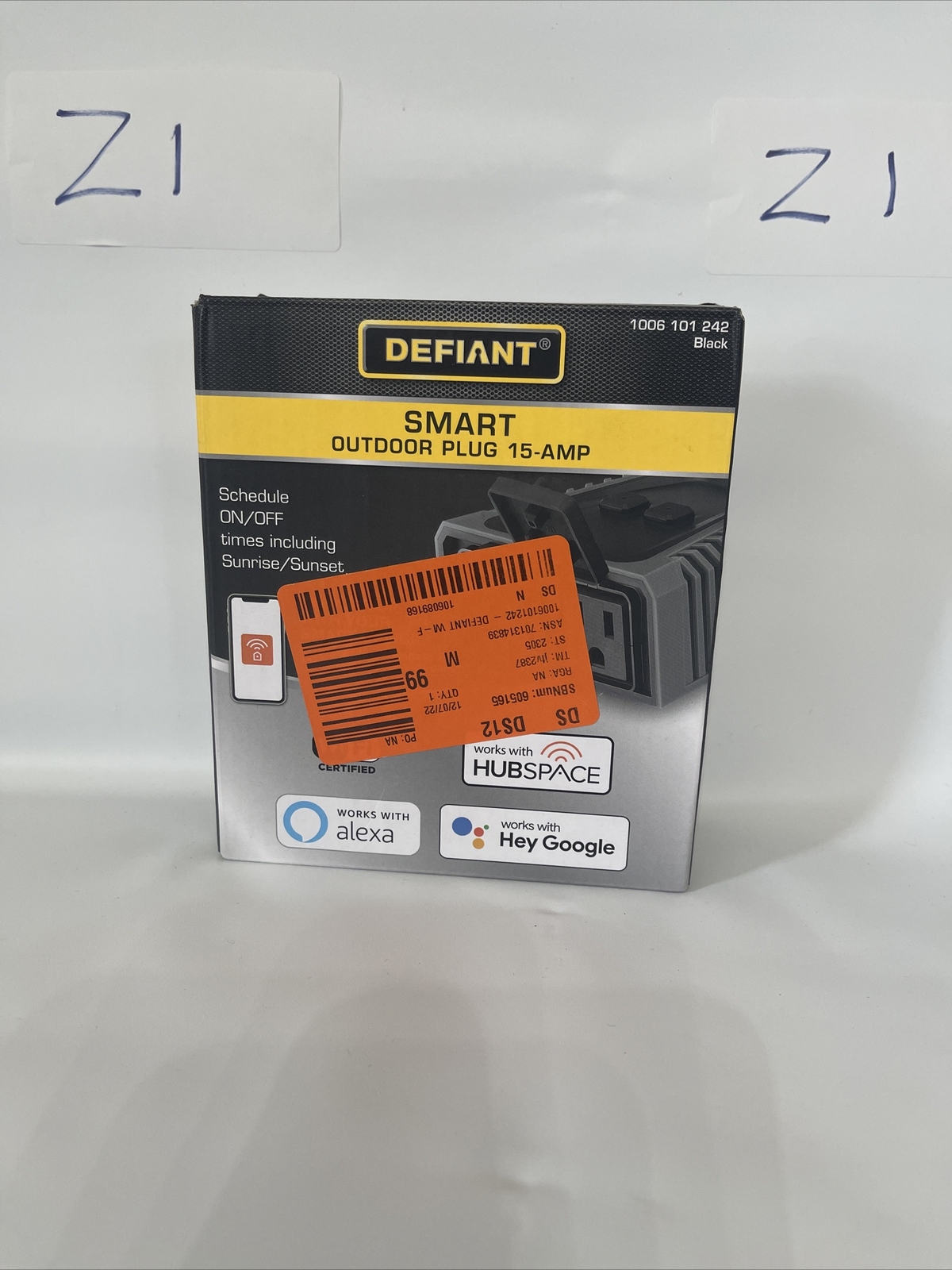 Wi-Fi Bluetooth Outdoor Plug 15 Amp 120-Volt Smart Hubspace Wireless ...