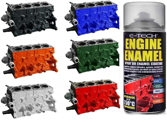 E-Tech British Racing Green Engine Enamel Spray on 400ml Heat Resistant ...