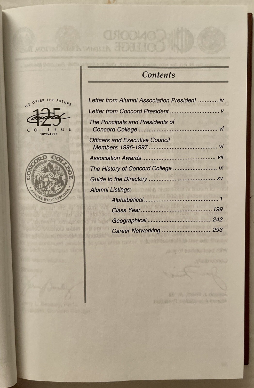 1996 CONCORD COLLEGE ALUMNI DIRECTORY, ATHENS, WV, 311 PAGES | eBay
