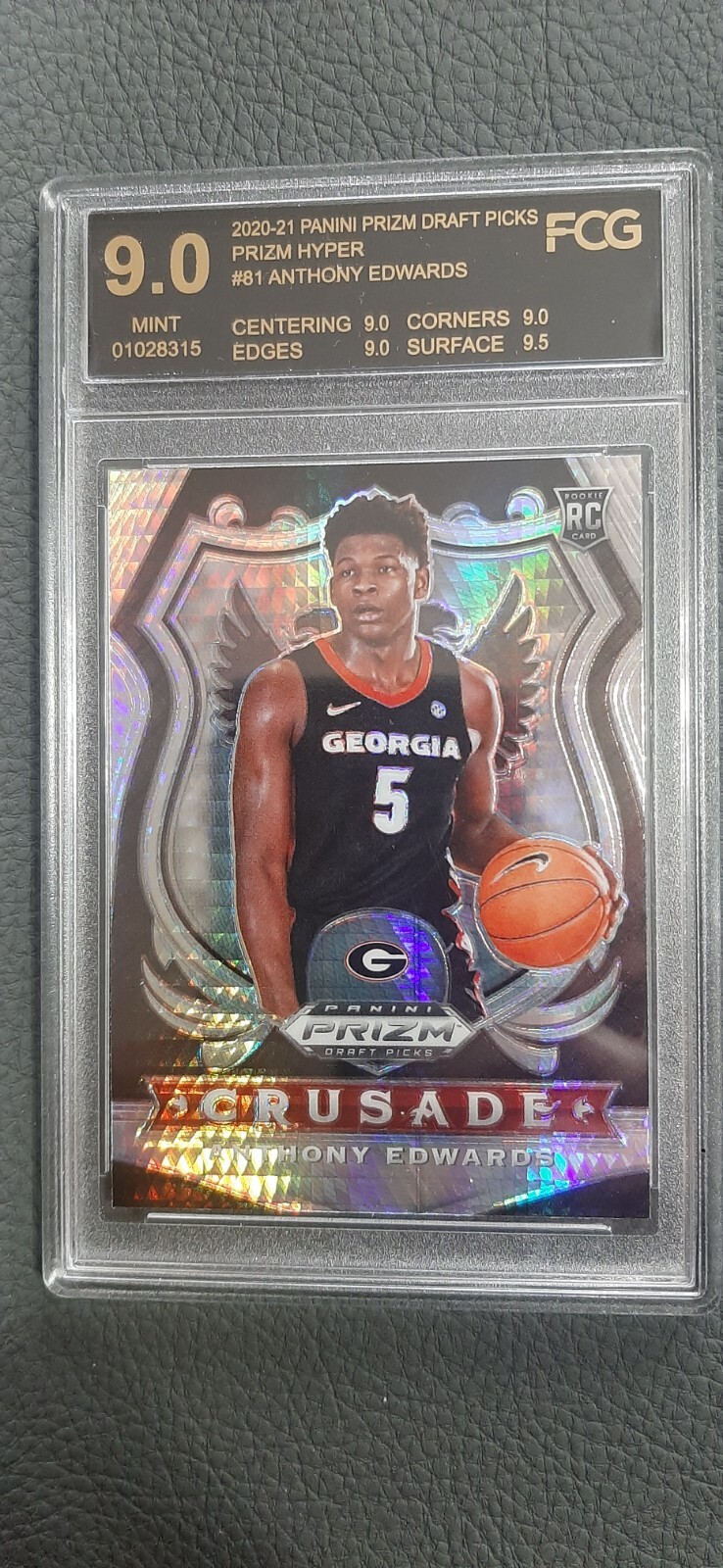 2020-21 Panini Prizm HYPER RC FCG 9 Mint ANTHONY EDWARDS #81 ...