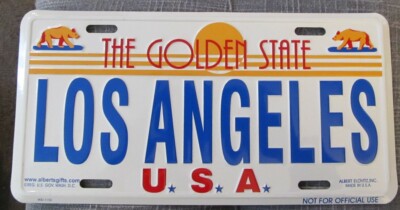 1990 CALIFORNIA THE GOLDEN STATE LOS ANGELES USA SOUVENIR License Plate ...