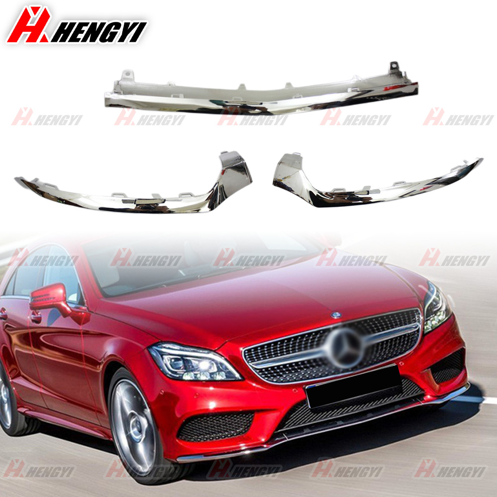 Front Bumper Chrome Trim Molding Fit For 15-18 Mercedes Benz W218 ...