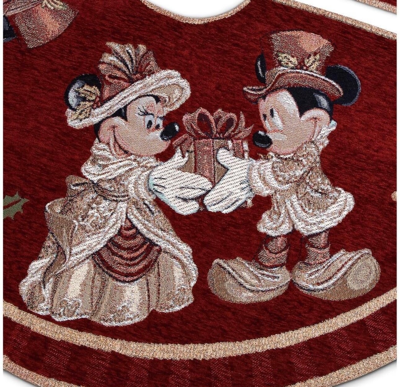 Disney Park Mickey Minnie Mouse Victorian Tapestry Christmas Holiday ...