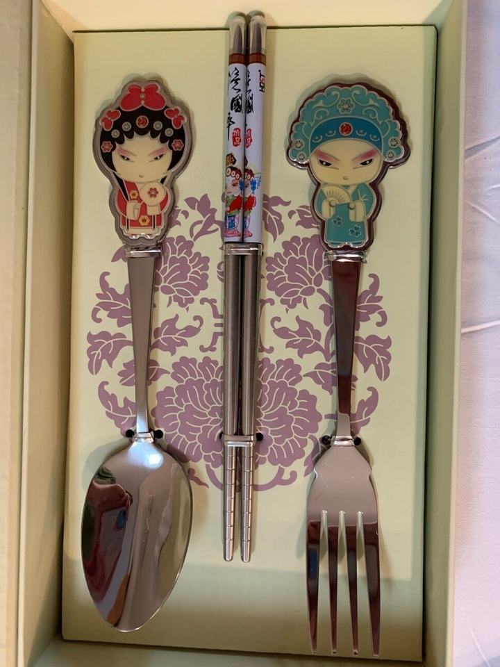 GUO CUI JING JU Opera characters flatware chop sticks silverware | eBay