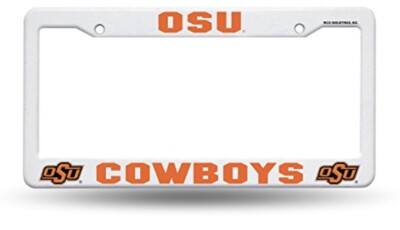 Oklahoma State Cowboys White Plastic License Plate Frame OSU NEW!! | eBay