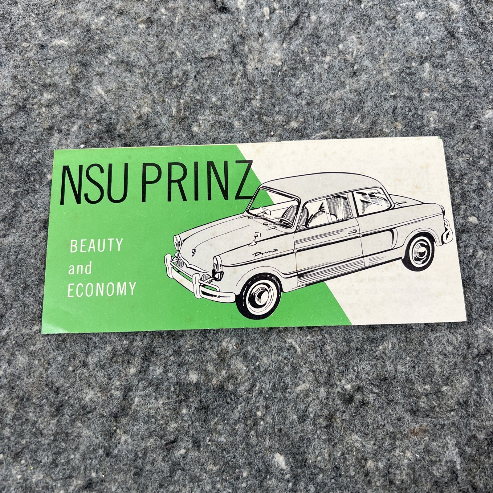 Vintage Original 1958 NSU Prinz Auto Brochure, West Germany, US edition ...