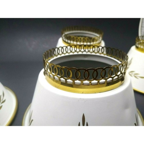 Vintage White And Gold Small Tole Lamp Shades Set Of 4 | eBay