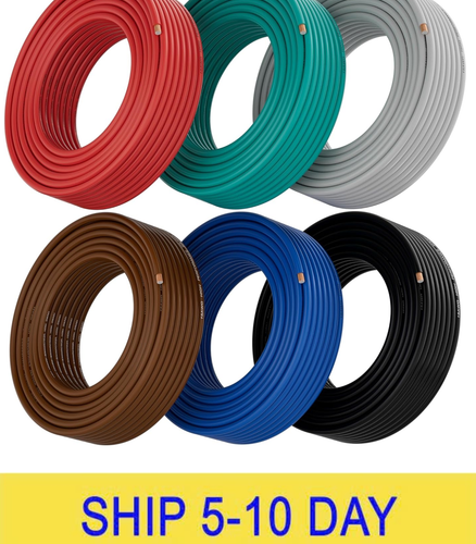 12 Gauge Wire (6-Pack Black/Red/Grey/Blue/Green/Brown, Each 50 FT), Low ...