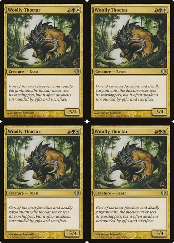 4x MTG 2008 WOOLLY THOCTAR - BEAST CREATURE, MAGIC CARD x4 copies ...