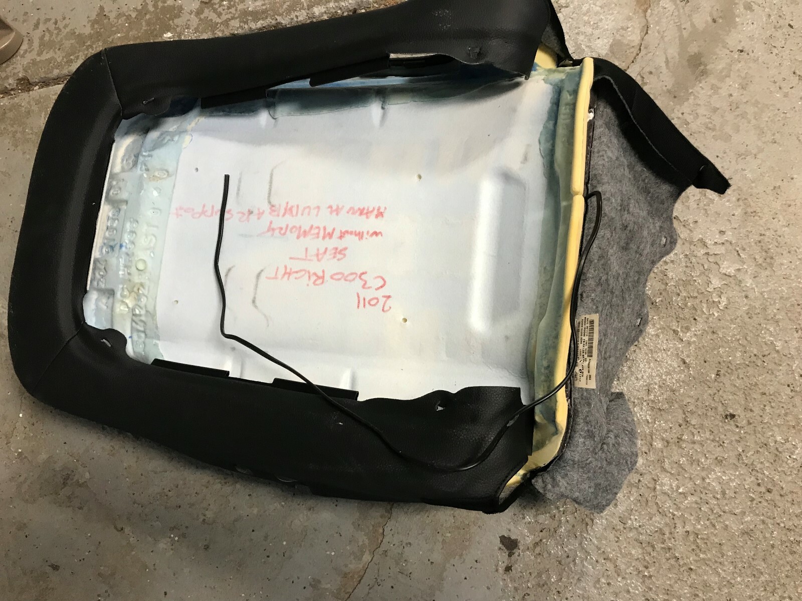 08 to 14 Mercedes C300 FRONT RIGHT PASSENGER seat cover 204-910-06-93 ...