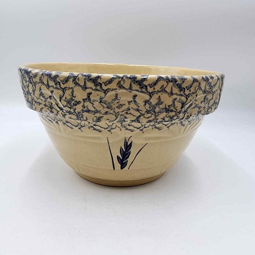 R. Ransbottom Roseville Ohio Pottery Large Spongeware Mixing Bowl | eBay