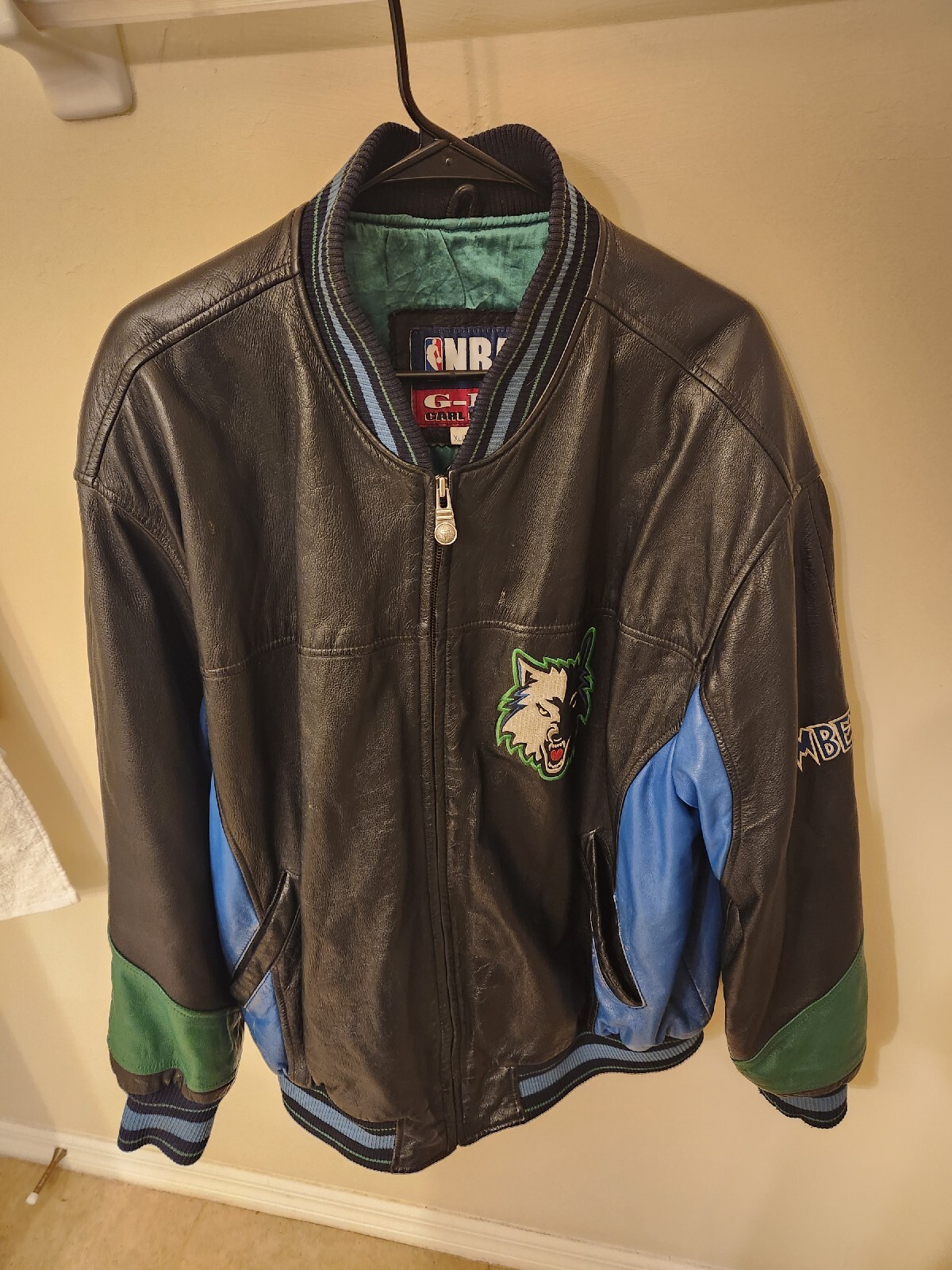 Vintage Minnesota Timberwolves NBA Jacket G-III Carl Bank's Leather ...