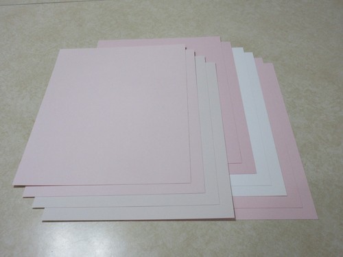 SALE!! 8.5" x 11" CARDSTOCK PAPER - SHADES OF LIGHT PINK/WHITE - 10 ...