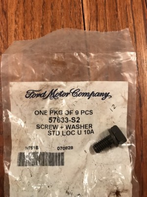 GENUINE FORD PART 57633-S2 Screw And Washer STD Loc U 10A | eBay