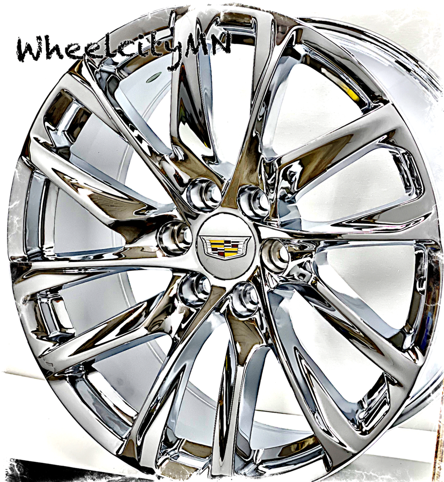 22" chrome OE 4875 SET replica wheels fits 2025 Cadillac Escalade ...