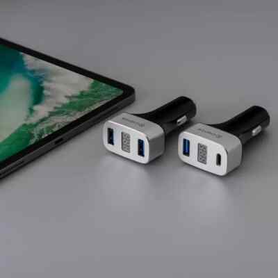 33W Dual USB + USB-C Car Charger w/Display CADYCE CA-CUCC | eBay