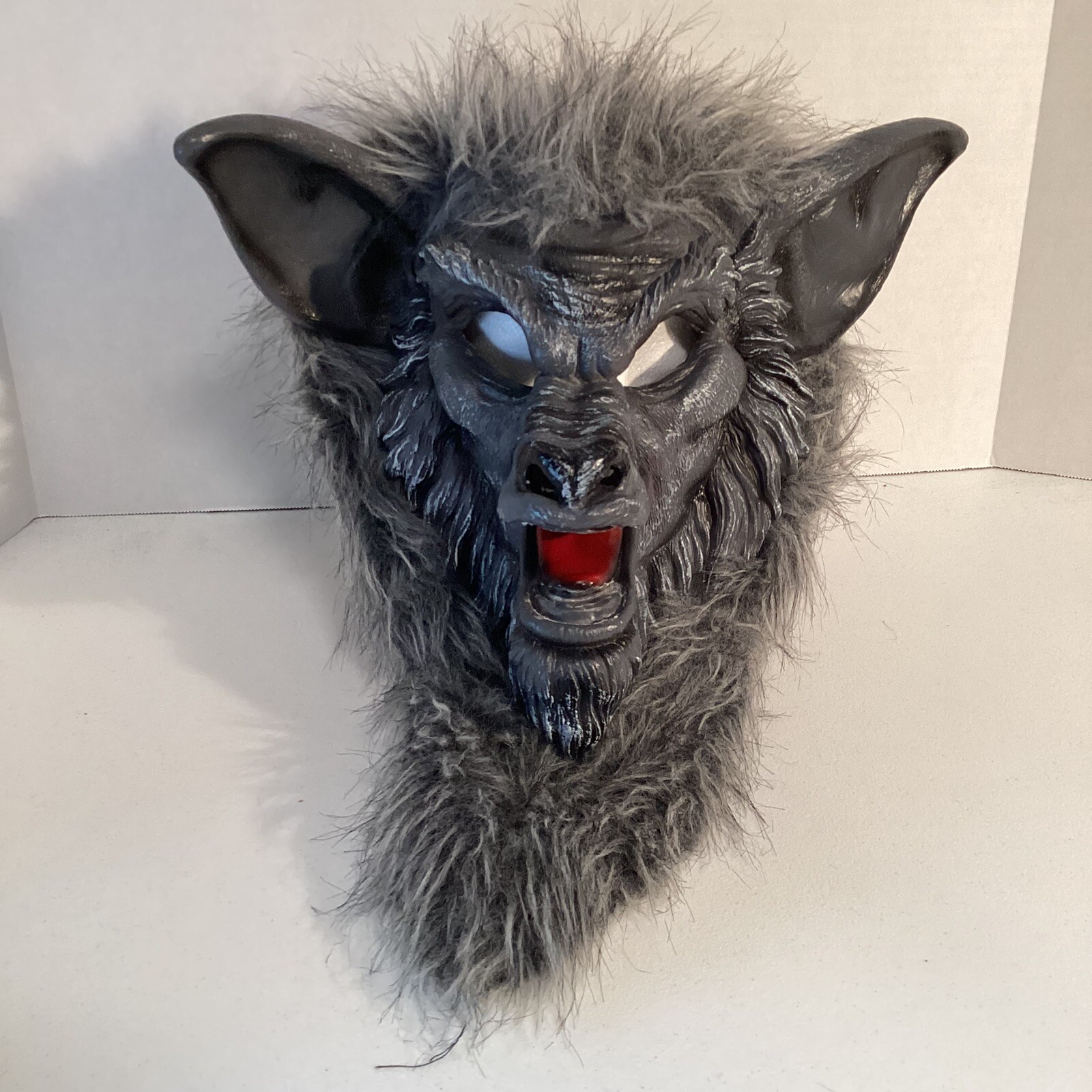 Gray Scary Latex Wolf Werewolf Mask Full Head One-Siz… - Gem