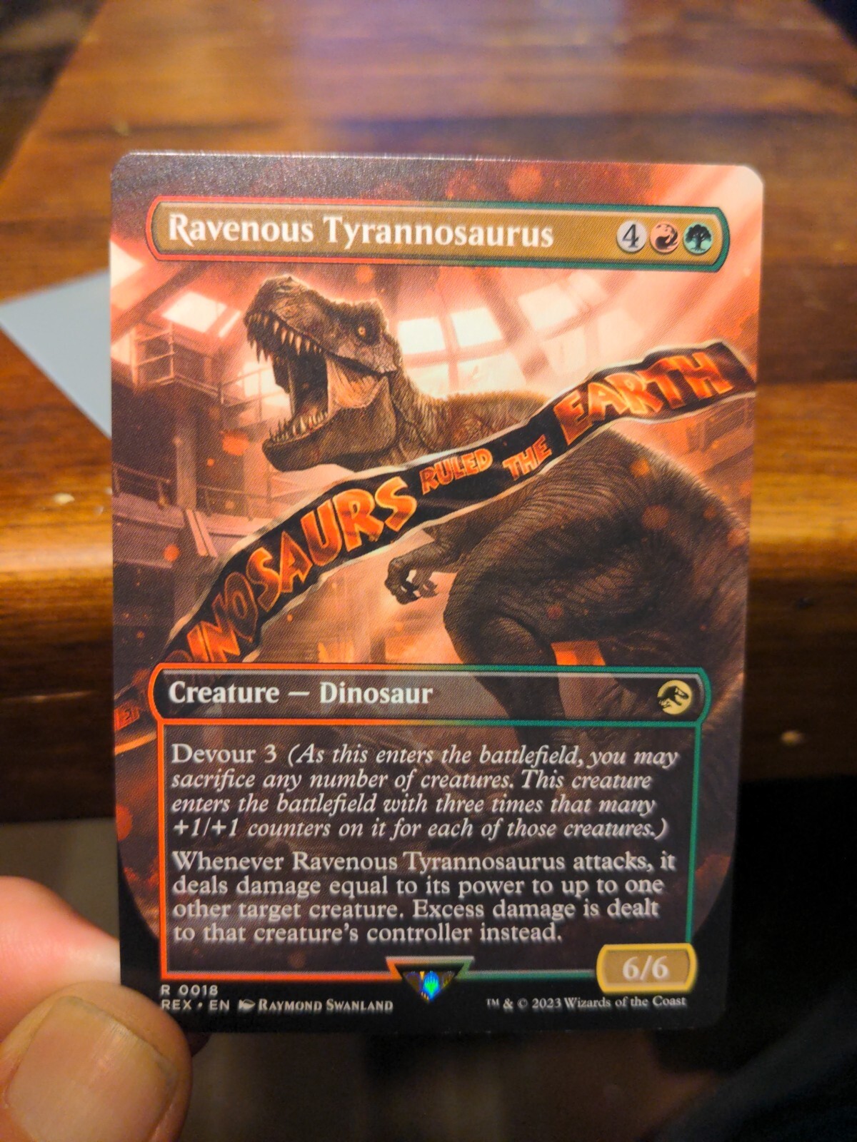 MTG Ravenous Tyrannosaurus Jurassic World Collection 0018 Regular Rare ...