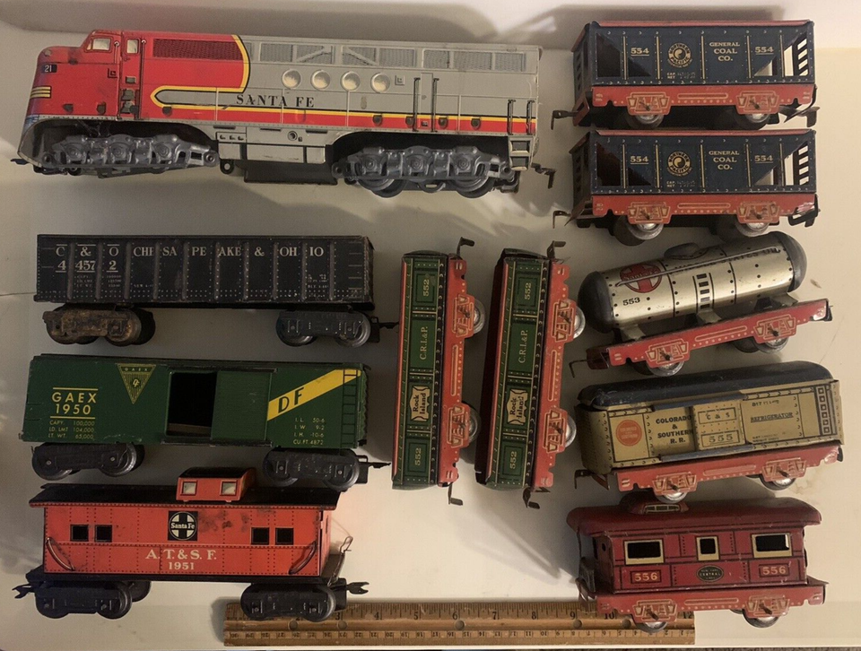MARX Trains..027..11 Piece assortment..Metal cars | eBay