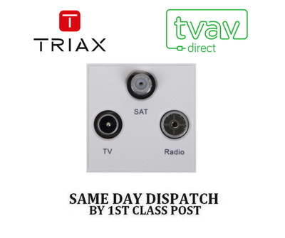 Triax Modular Faceplate Triplexed TV/Radio/SAT Insert Module White ...