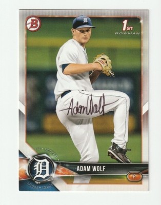 Adam Wolf Signed 2018 Bowman Draft Card BD-185 Auto Detroit Tigers ...