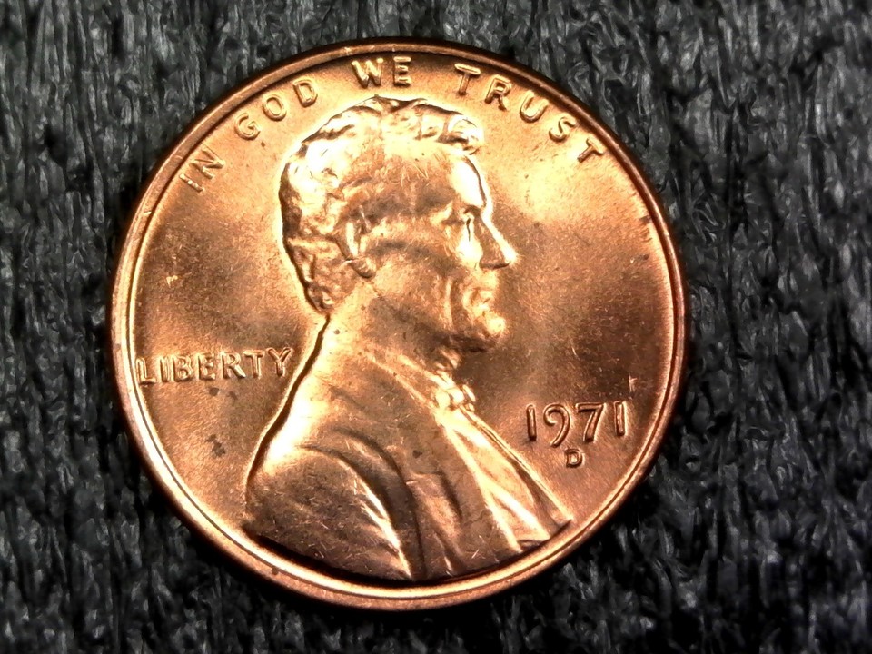 1971-D Lincoln Memorial Cent - Struck Through Grease Error Coin (z663 ...