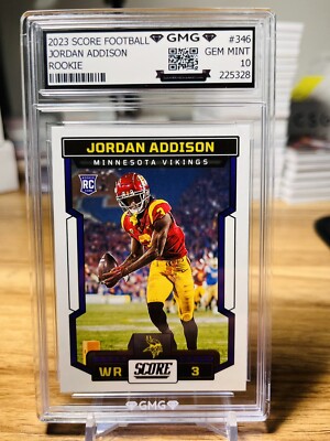 2023 Score Jordan Addison Rookie #346 GMG Graded 10 Gem Mint 💎 RC | eBay