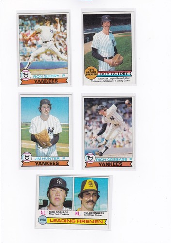 1979 Topps New York Yankees Pitching Stars - 5 card lot - no dups (#279 ...