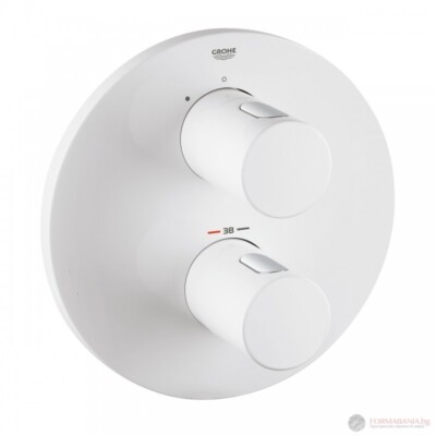Grohe Grohtherm 3000 Thermostatic Mixer Matt white - 2 outlet Trim 19 ...