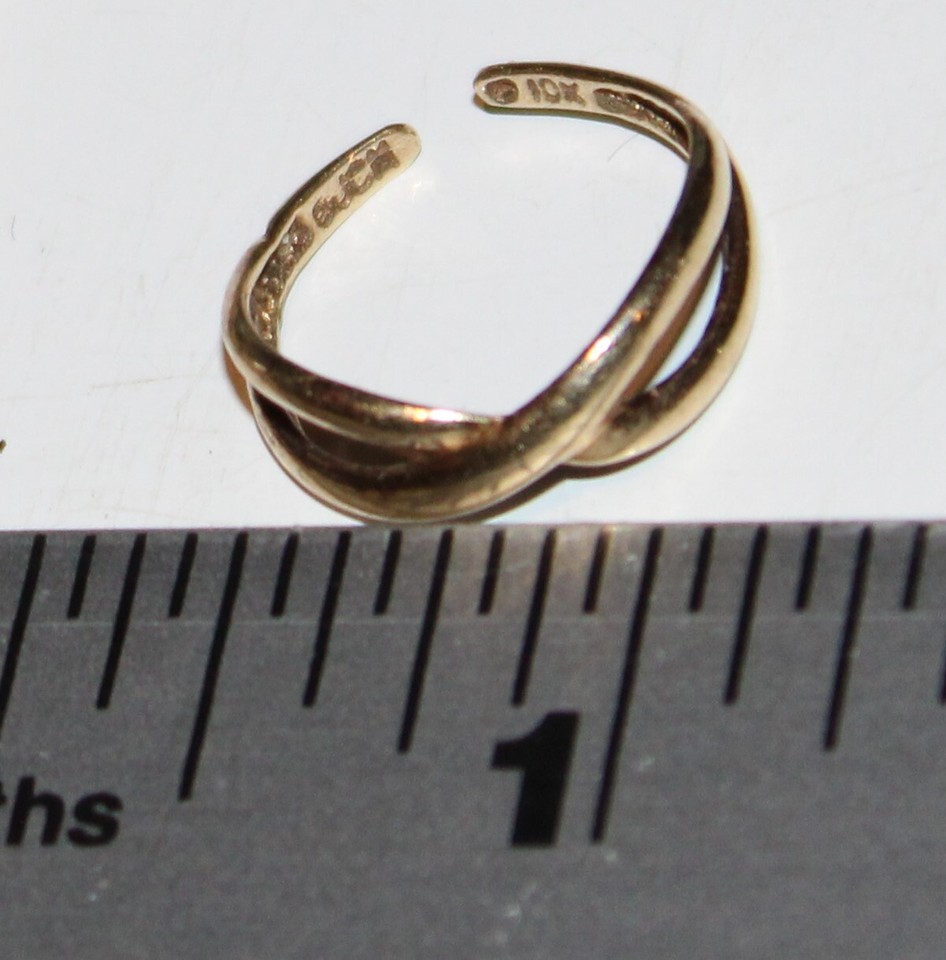 Solid 10K yellow gold marked 10K adjustable ring Lot#2-23 | eBay