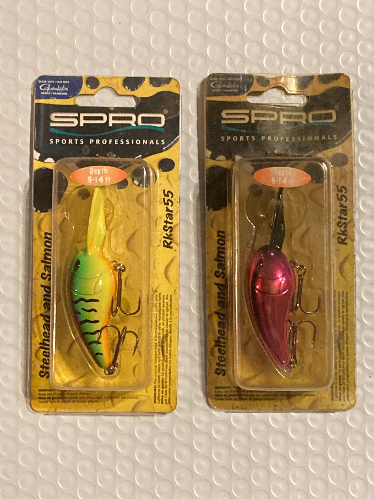 2 SPRO RK STAR 55 Lures -Steelhead Salmon- (1/2oz. 3.5" Overall - 2.25 ...