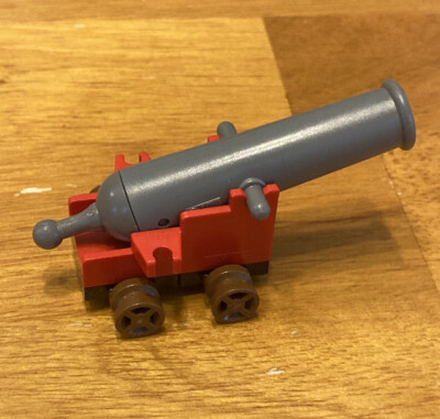 Vintage Lego Dark Gray Shooting Cannon W/ Red Base & Brown Wheels ...