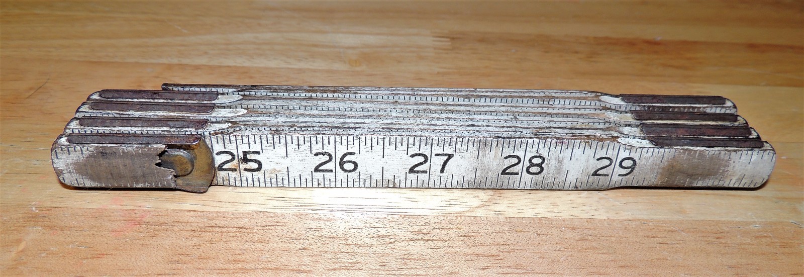 VTG Wooden & Brass Lufkin Collapsible 72" Folding Carpenters Ruler ...