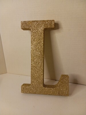 Gold Glitter Party Letter L 9x6x 1 | eBay