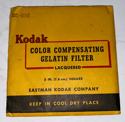 KODAK COLOR COMPENSATING GELATIN FILTER NO. CC05C 3" or 7.6cm Square ...